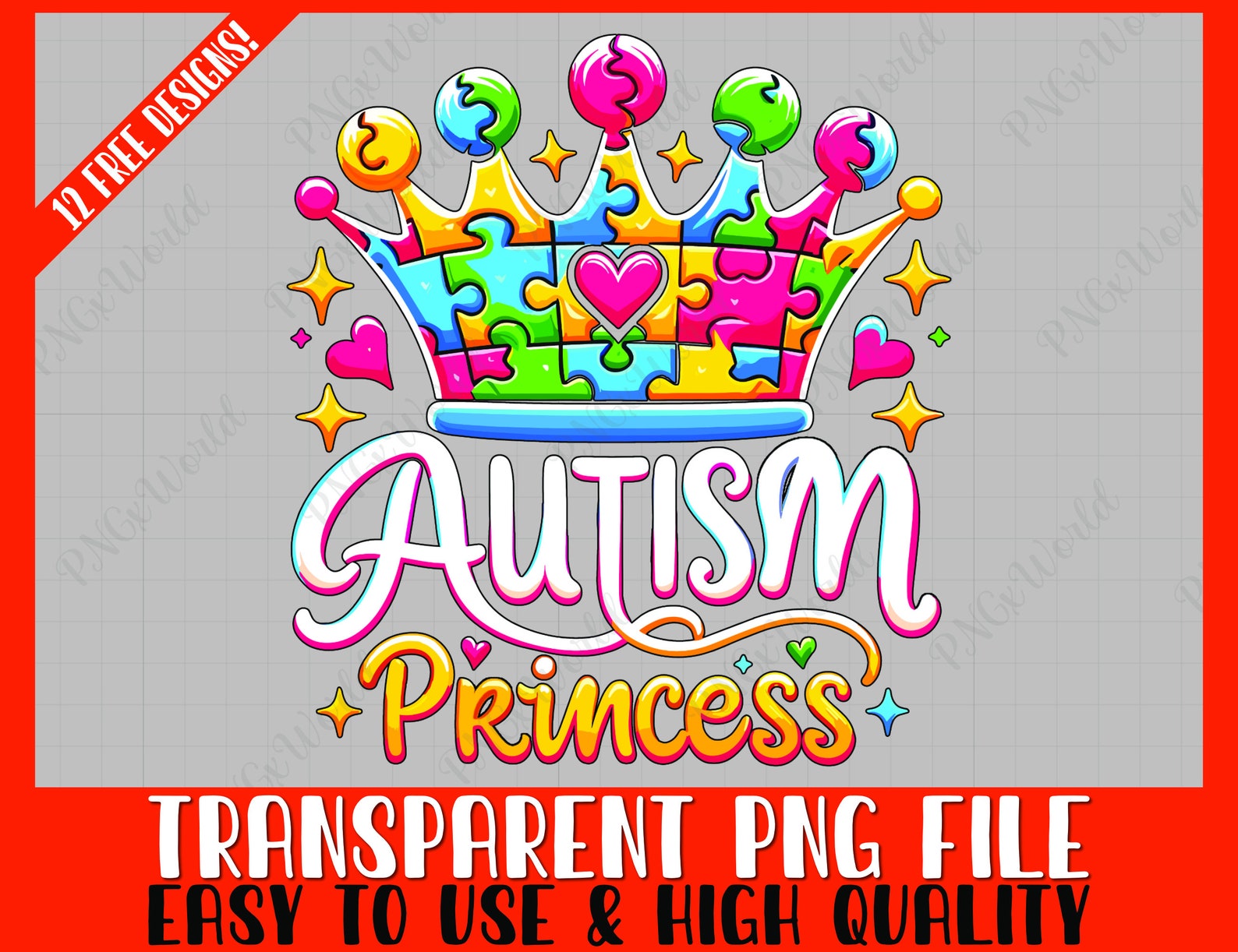Autism Awareness PNG, Autism Princess PNG, Sublimation Design PNG ...