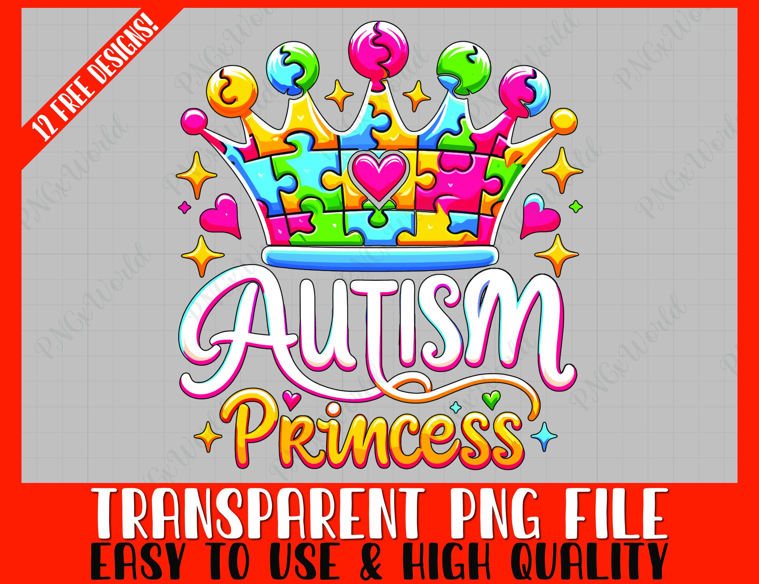Autism Awareness PNG, Autism Princess PNG, Sublimation Design PNG ...