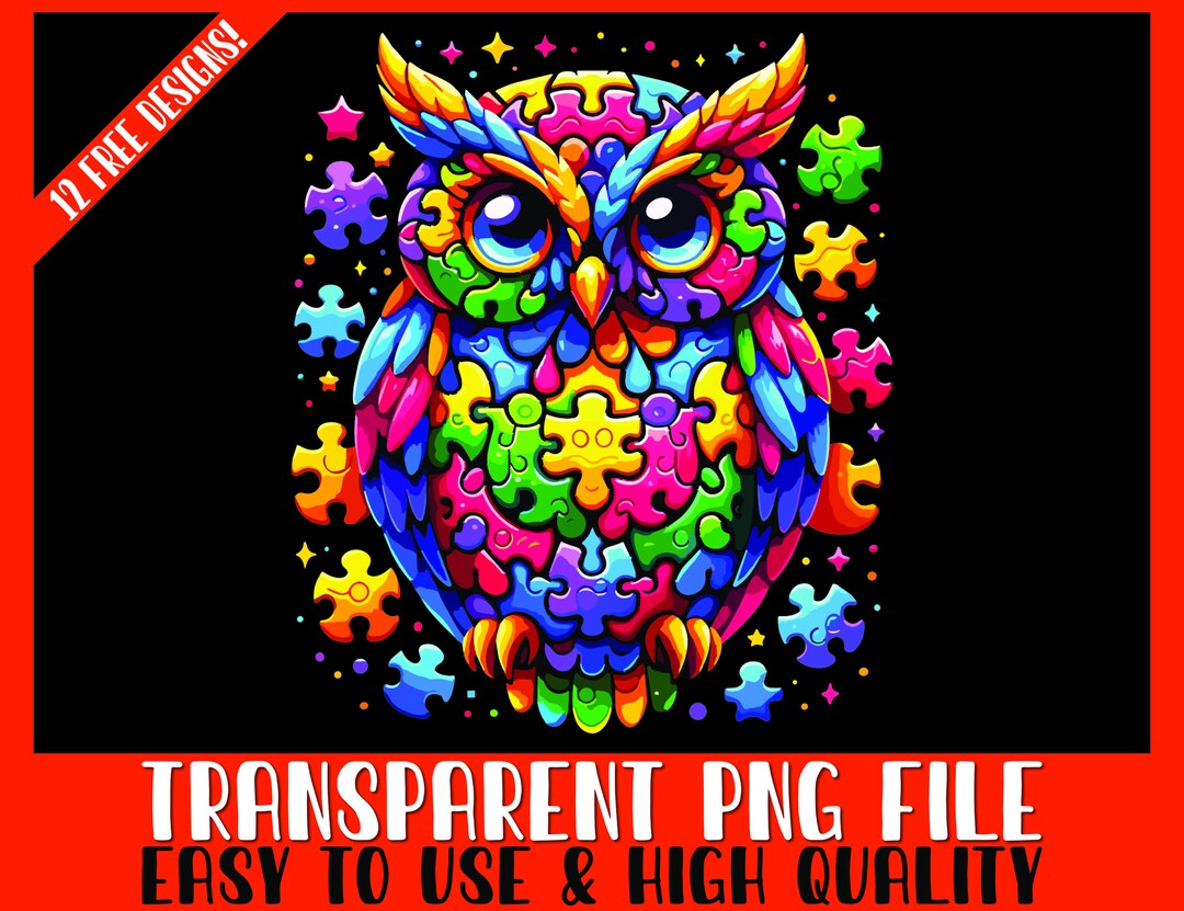 Autism Awareness PNG, Autism Owl PNG, Sublimation Design PNG, Instant ...