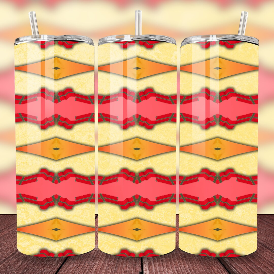 Abstract Geometric Shapes SEAMLESS Wrap, 20oz Skinny Tumbler ...