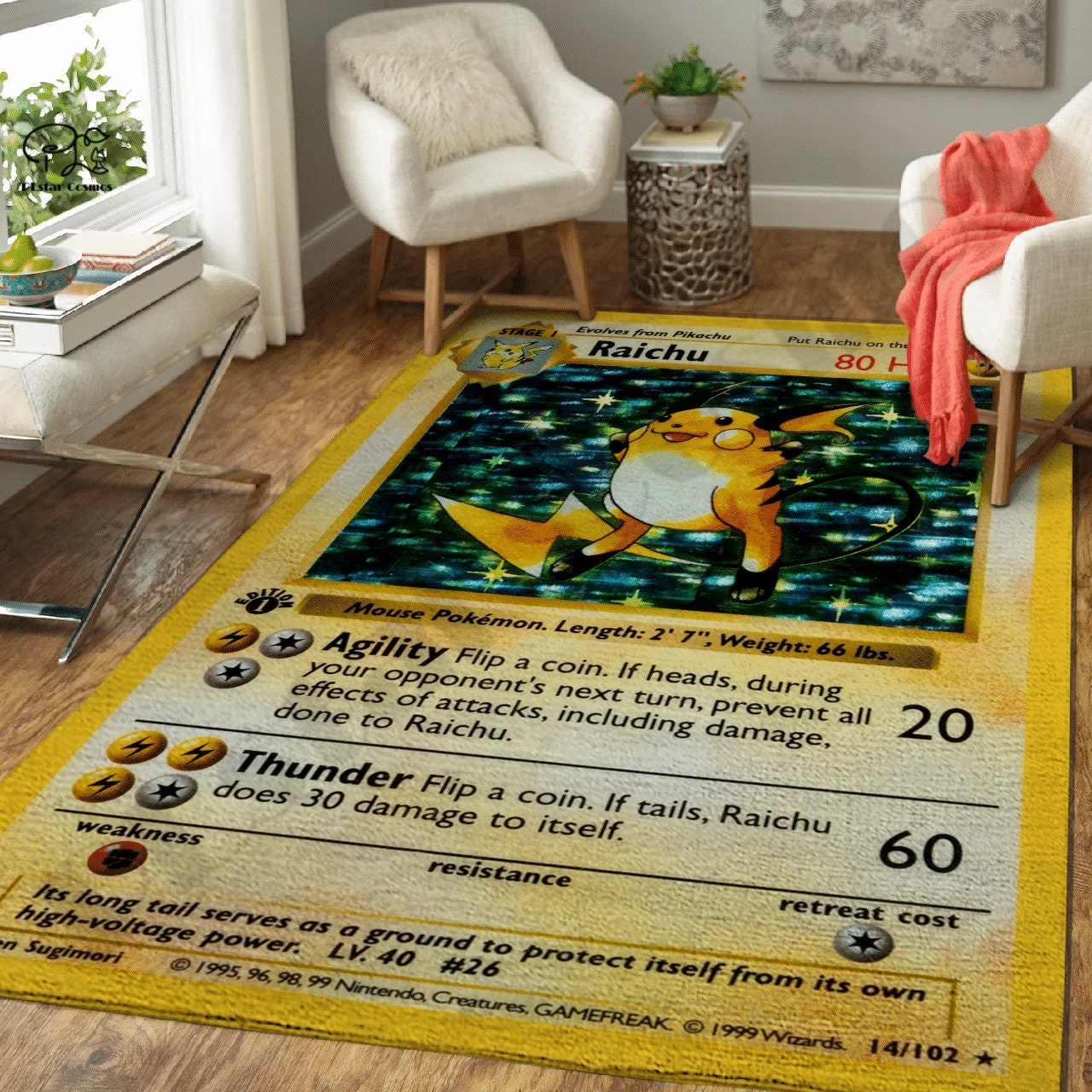 Printed Pokemon Card Rug Tufted Rug, Handmade Rug, Custom Rug, Living ...