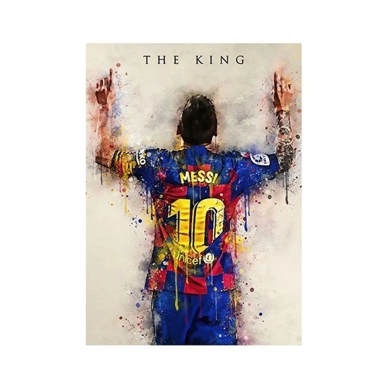 Lionel Messi Printed Football Poster Messi Poster, Sports Poster ...