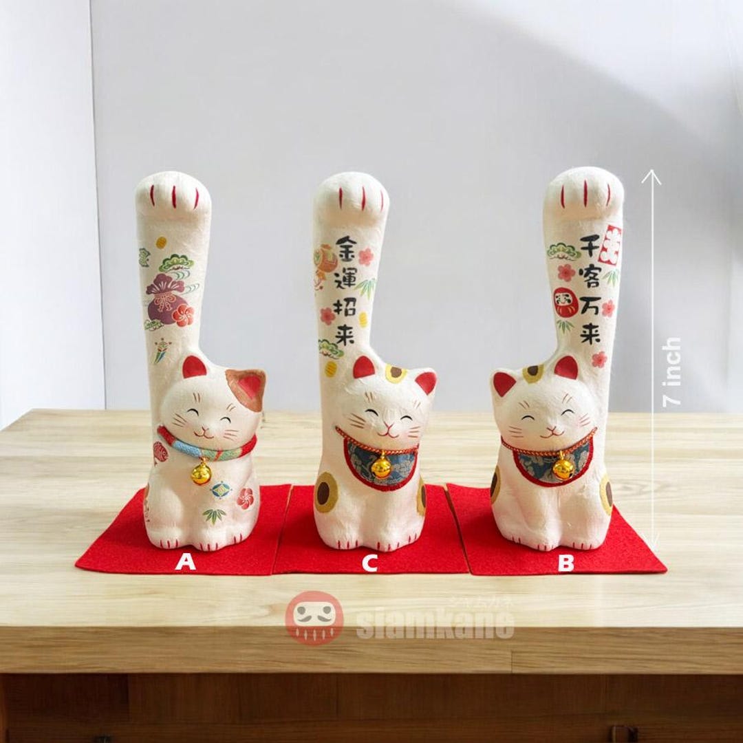 Lucky Cat Maneki Neko Handmade Wrap With Traditional Japanese Washi ...