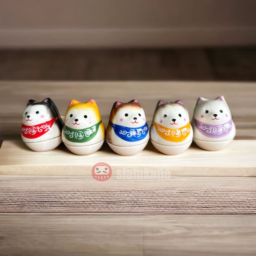 Shiba Inu Vibrated Ceramic Doll Japanese Lucky Charms Tall 5 Cm. - Etsy