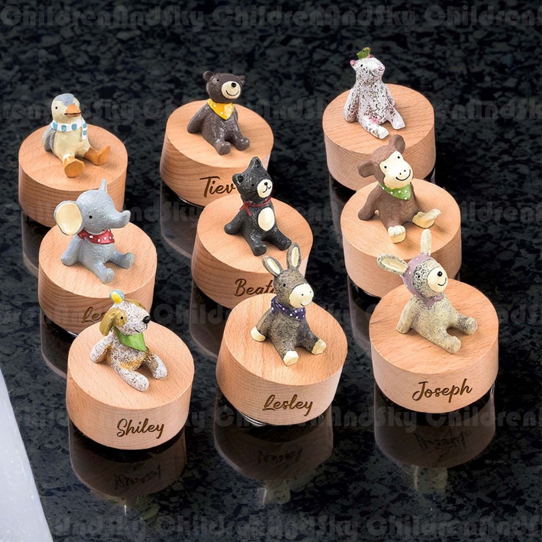 Personalized Animal Musical Box, Custom Engraved Wooden Music Box ...