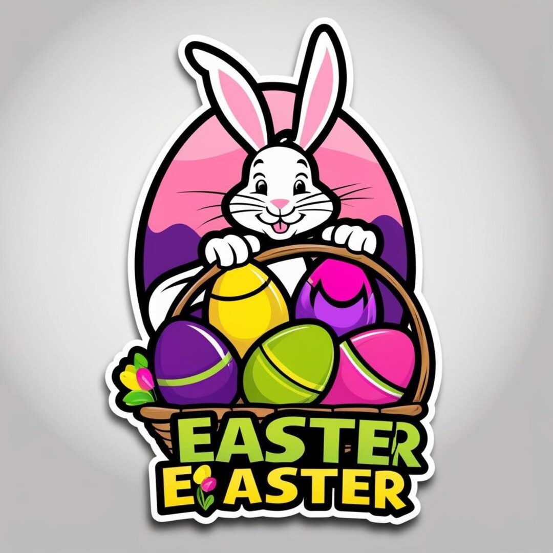 Easter Bunny Logos for Eggs (30 Photos Included ) Vibrant Colors- Good ...