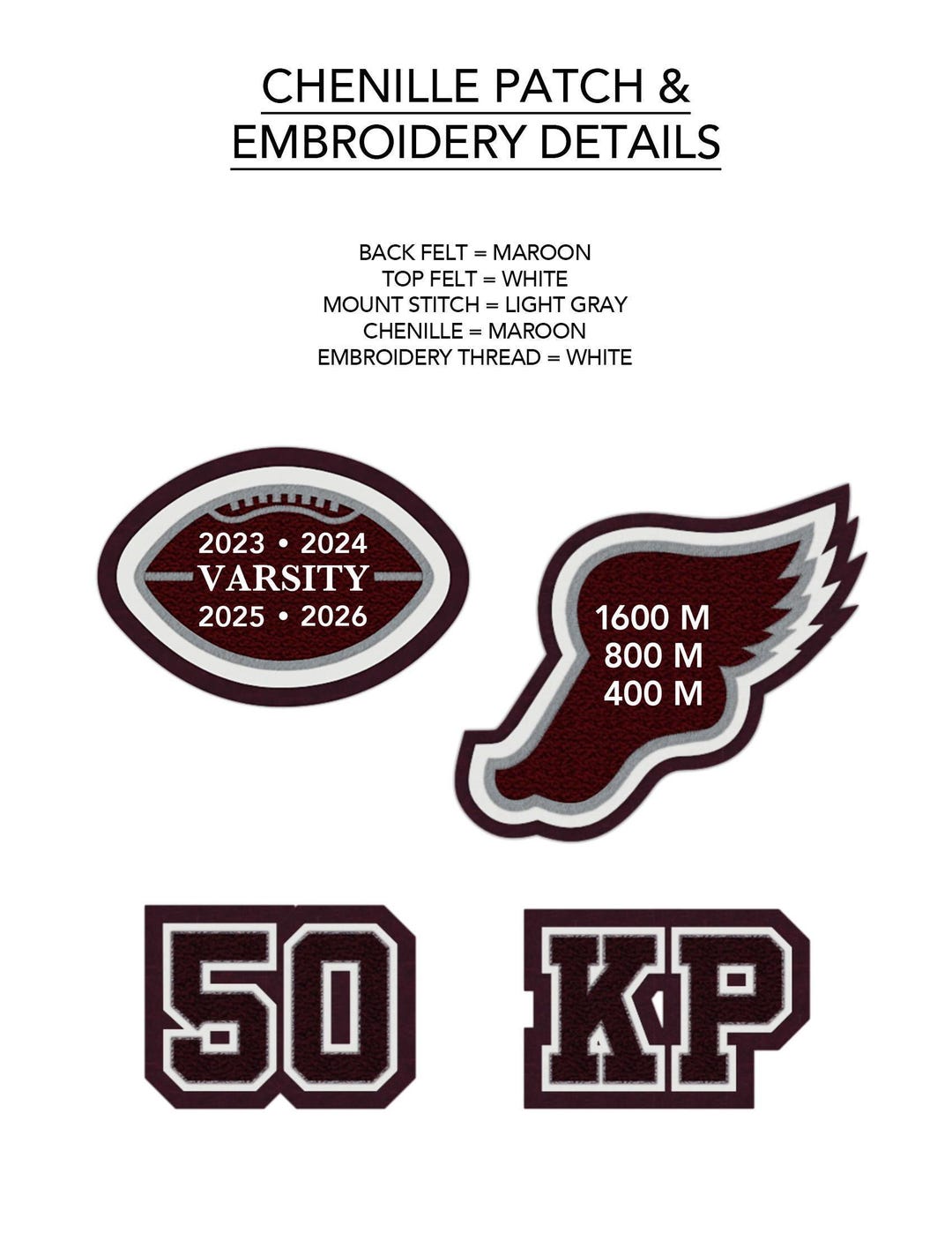 Custom Chenille Patch: Embroidered Felt Varsity Letter - Etsy