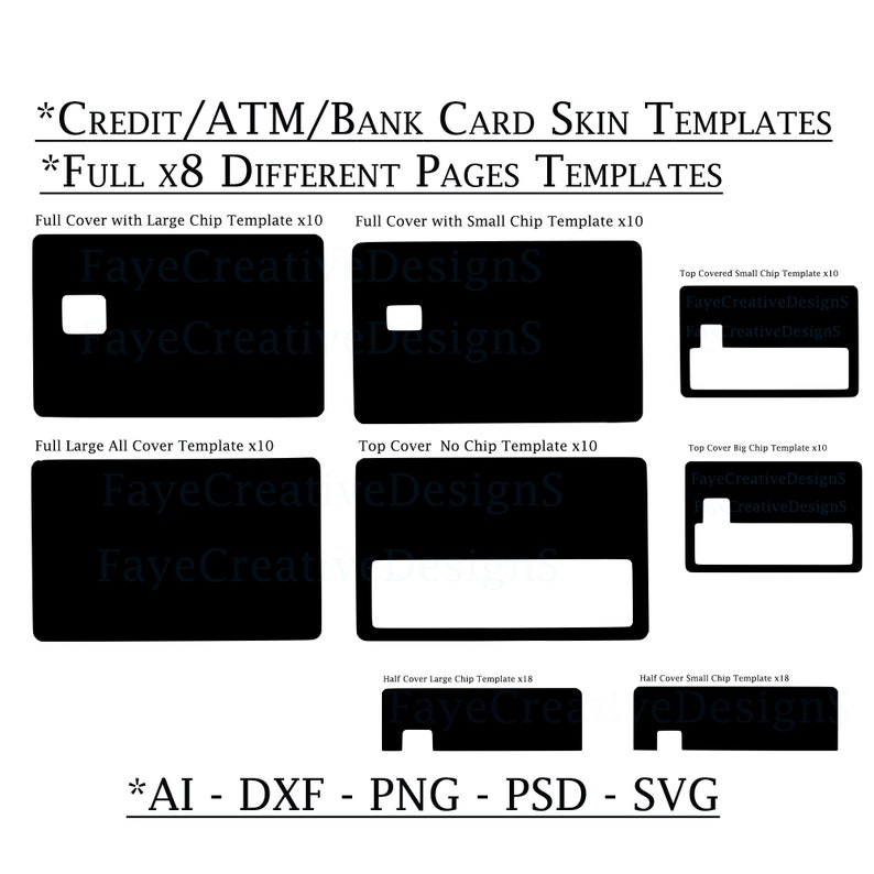 Credit | ATM | Bank Card Skins Templates - Etsy