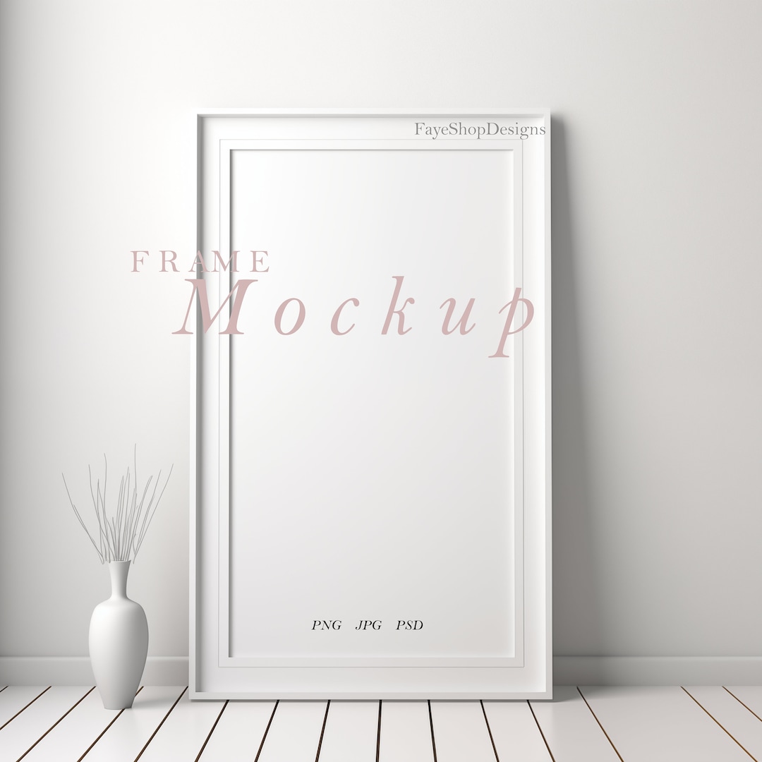 A4 Single Frame Mockup, White Frame Mockup, Minimalist Design, Wall Art ...