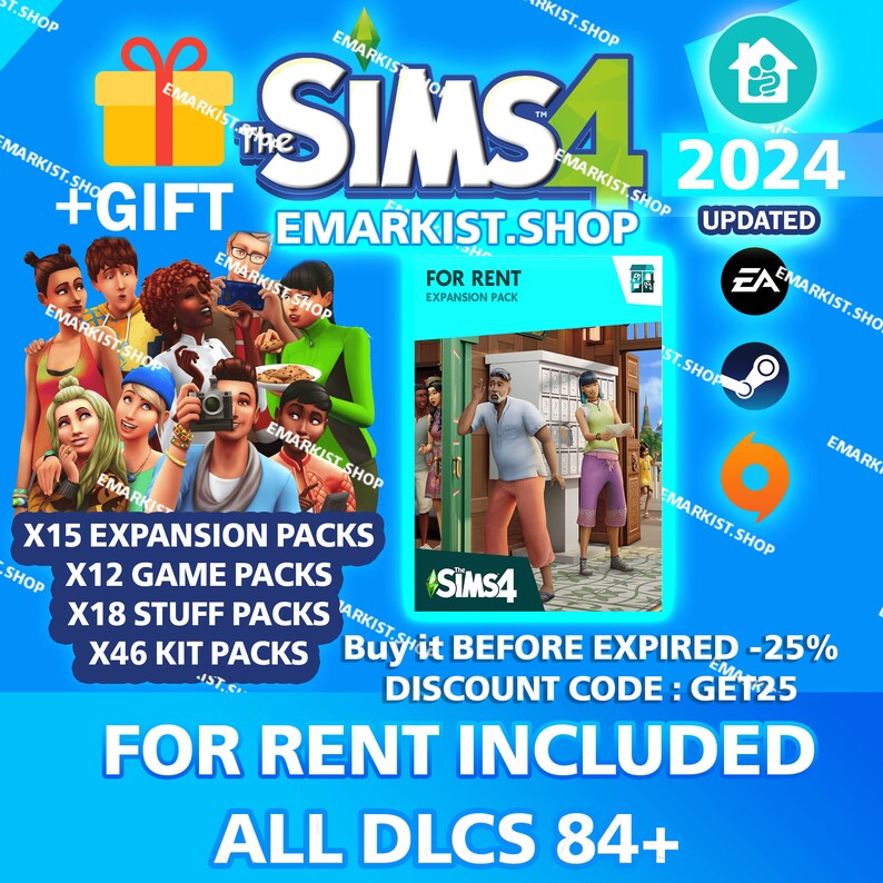The Sims 4 All 84 Dlcs 2024 Expansion, Game, Stuff, Kit Pack DLC ...