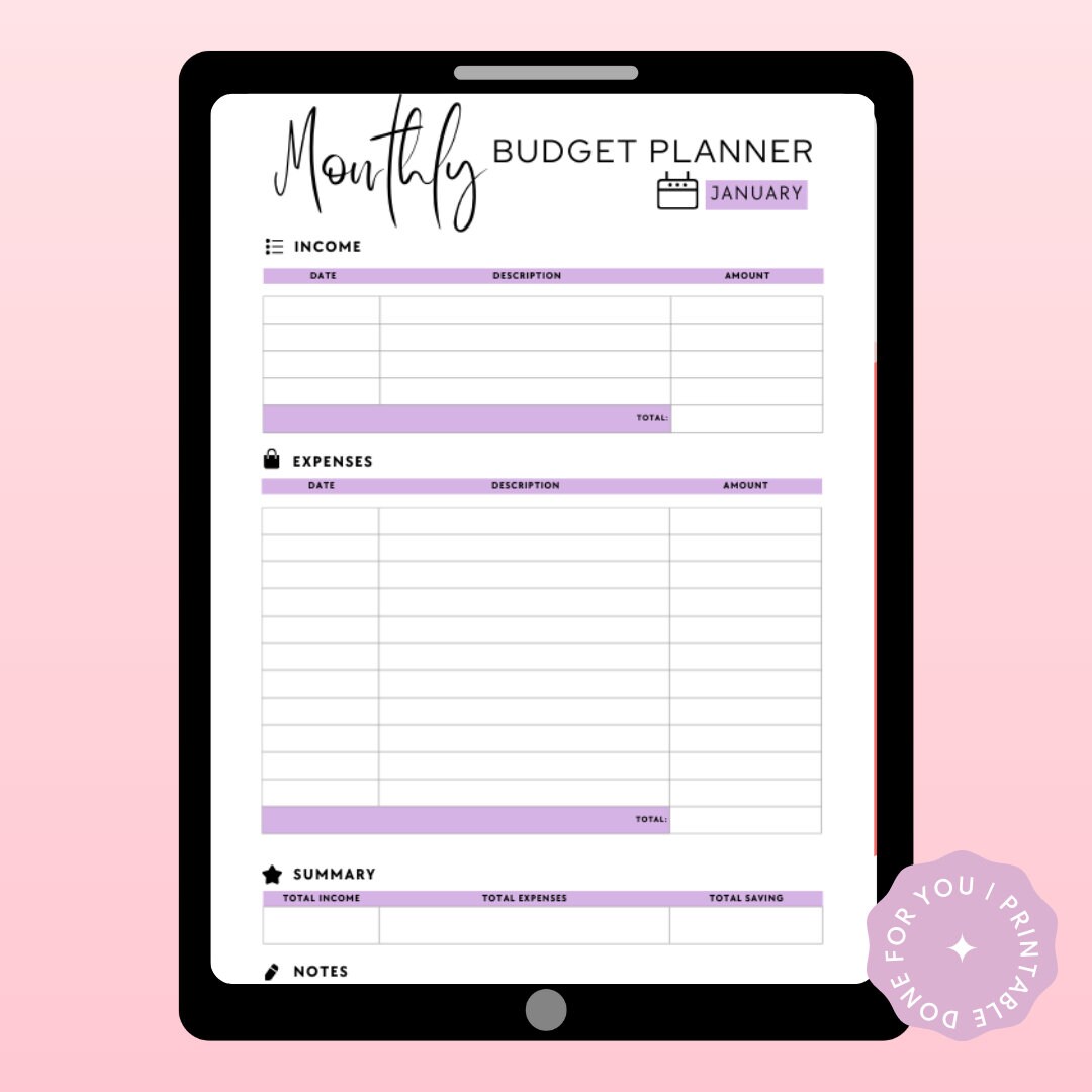 Monthly Budget Planner E-book Done for You With Editable Link Digital ...