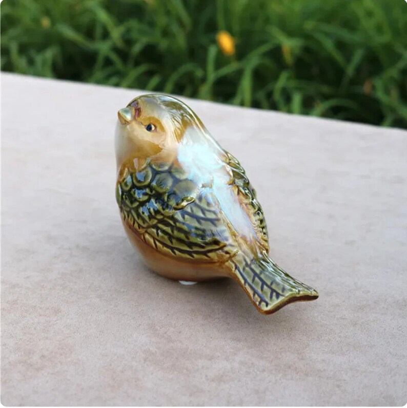 Ceramic Bird Sculpture Figurine Handmade Porcelain Decoration for ...