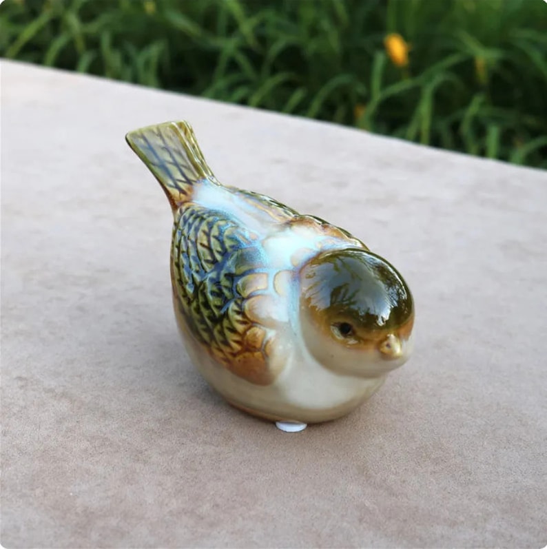 Ceramic Bird Sculpture Figurine Handmade Porcelain Decoration for ...