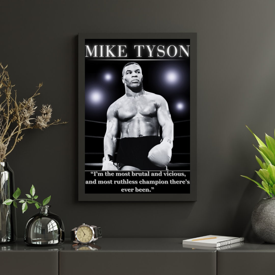Mike Tyson Wall Art, Motivational Poster, Motivational Quote, Champion ...