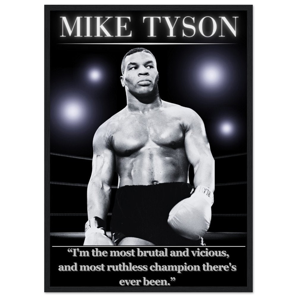 Mike Tyson Wall Art, Motivational Poster, Motivational Quote, Champion ...