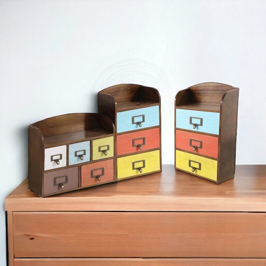 Colorful Wood Drawers,wood Drawer Organizer,multi Layer Storage Box ...