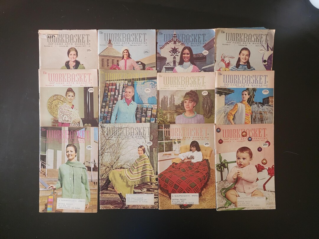 1971 Vintage Workbasket Magazine, With Knitting Crochet & Tatting ...