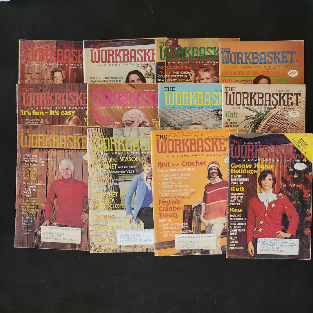 1977 Vintage Workbasket Magazine With Knitting Crochet & Tatting ...