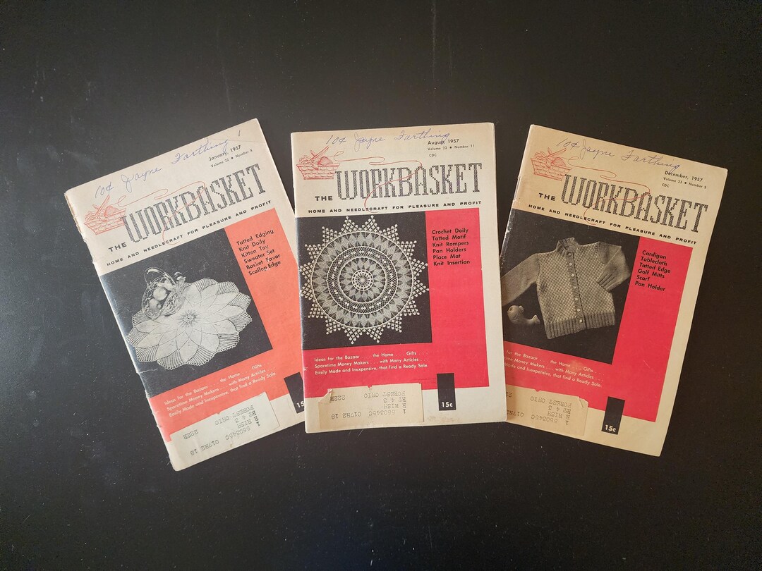 1957 Vintage Workbasket Magazine With Knitting Crochet & Tatting ...