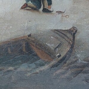 Winterlandschap Met Schaatsende Figuren 19e Eeuws Olieverf Op Doek - Etsy