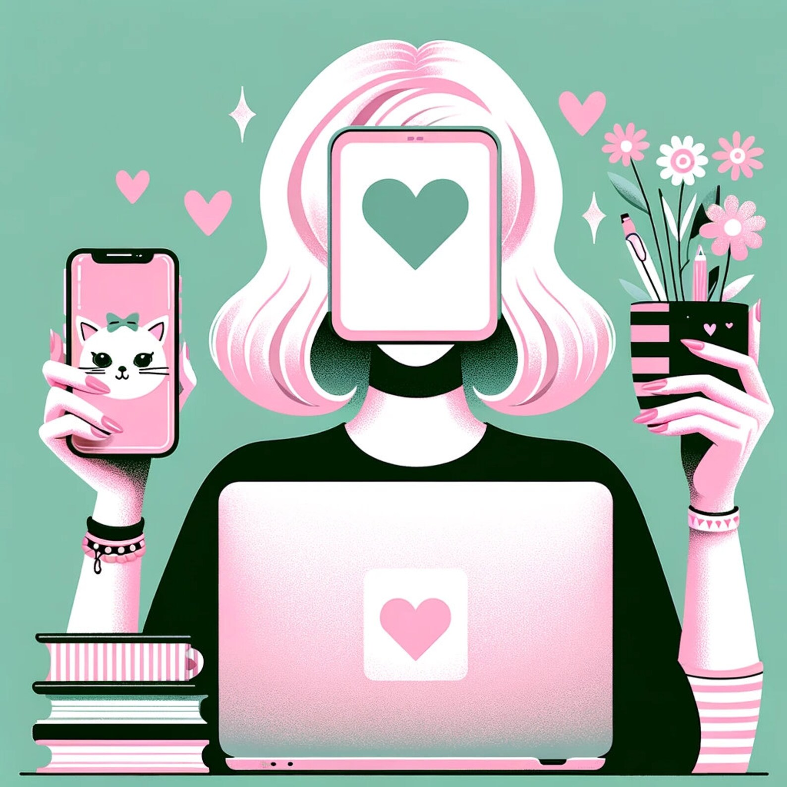 Stylish Boss Lady Planner Clipart: Empowering Female Boss Stickers for ...