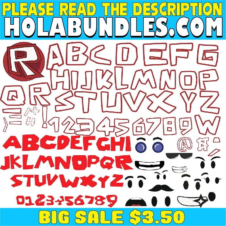Roblox SVG Roblox Alphabet PNG Roblox TTF Digital Download Layered ...