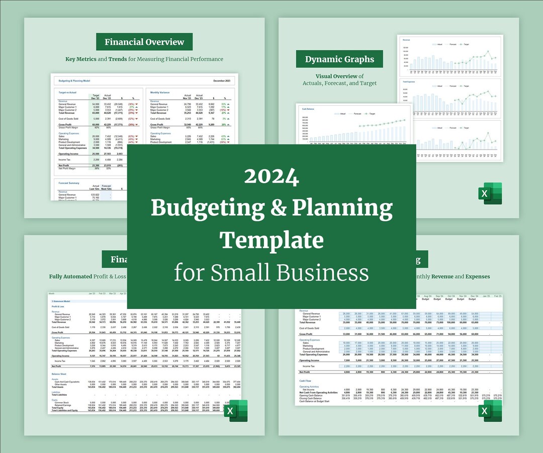 Small Business Budgeting & Planning Excel Spreadsheet Template 2024 ...