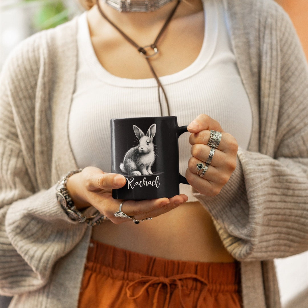 Personalized Rabbit Mug, Rabbit Coffee Mug, Rabbit Gifts for Women ...