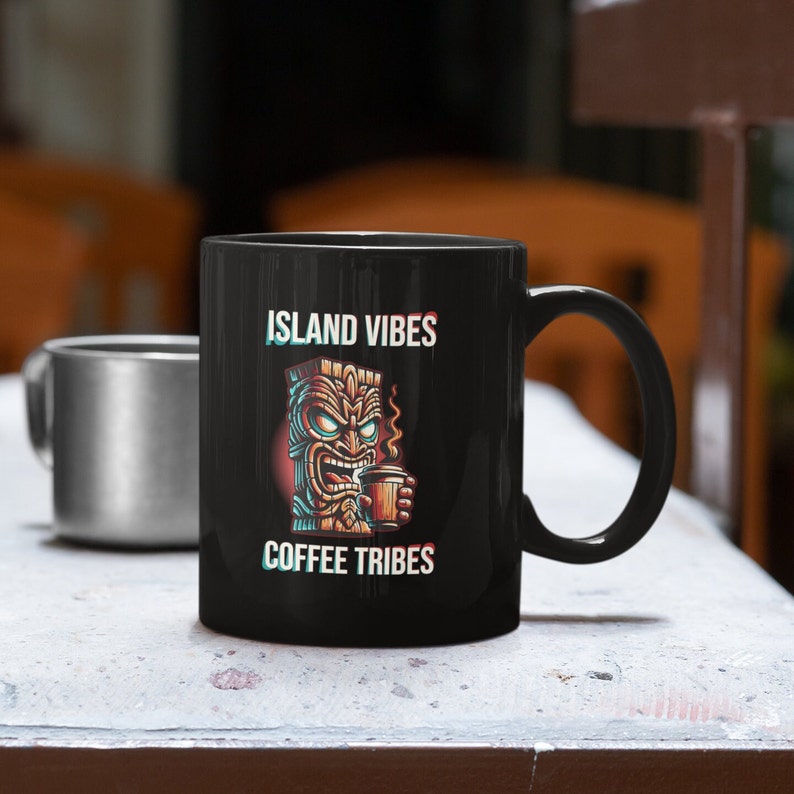 Tropical Tiki Mug, Island Vibes Coffee Tribes, Tiki Coffee Mug, Summer ...