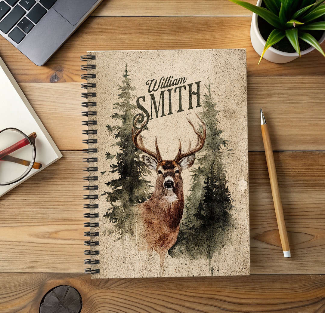 Personalized Grungy Nature Deer Journal, Wildlife Deer Nature ...