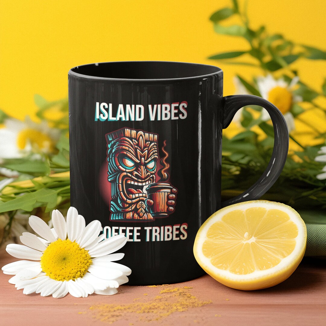 Tropical Tiki Mug, Island Vibes Coffee Tribes, Tiki Coffee Mug, Summer ...