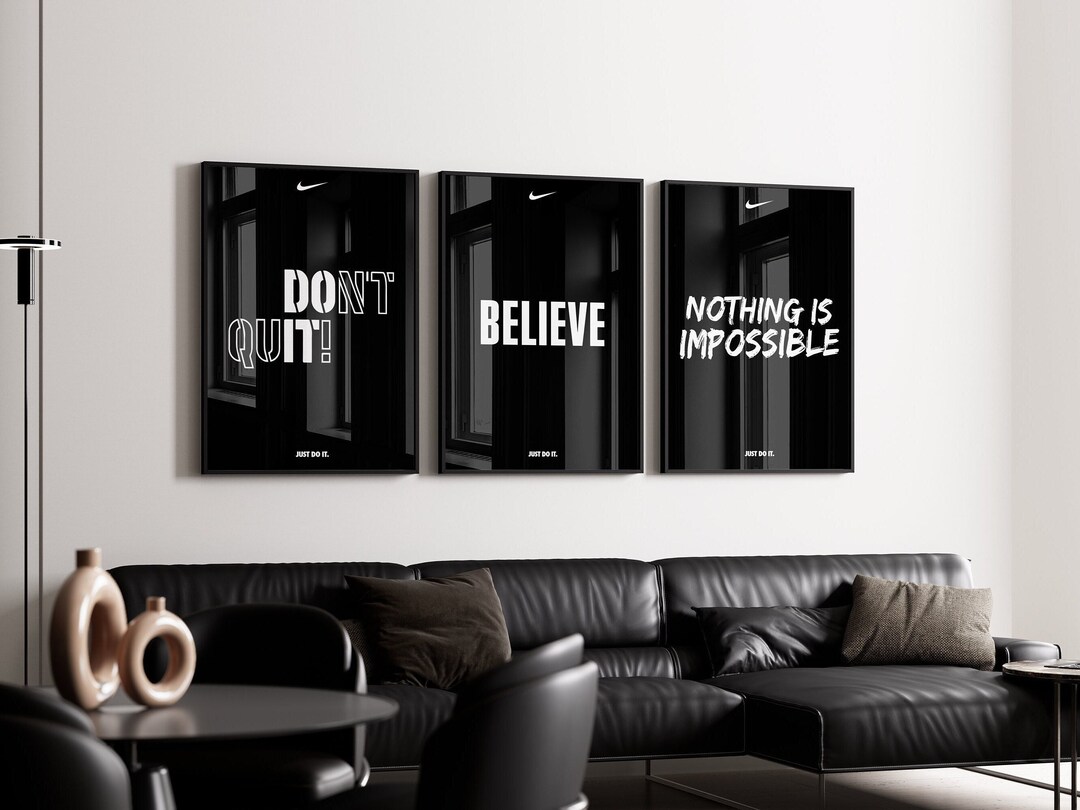Nike Poster Motivational Quotes Set of 3, Motivational Wall Art, Room ...