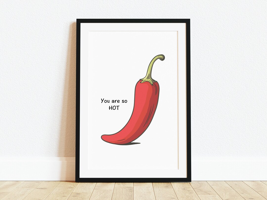 Chilli Pepper Poster, Kitchen Poster, Kitchen Wall Art, Trendy Retro ...