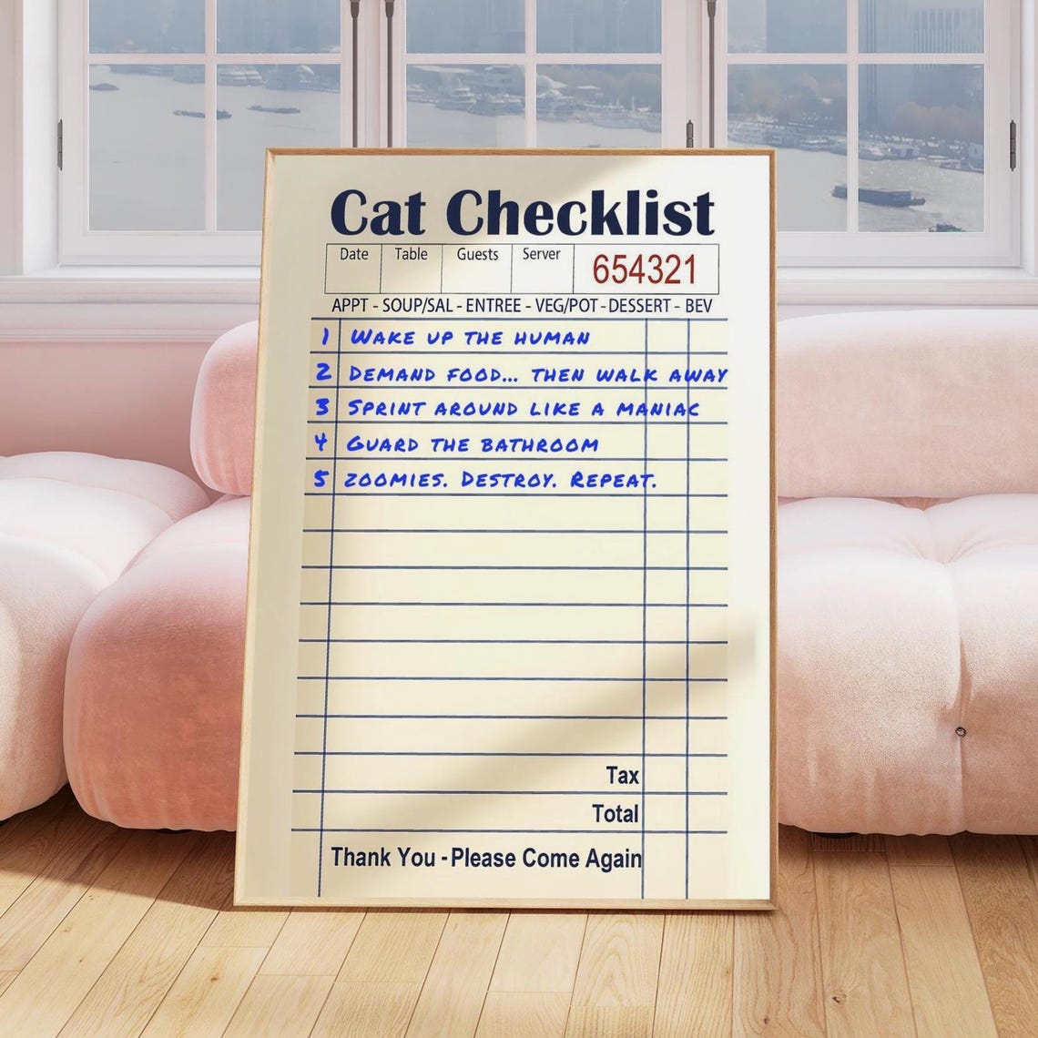 Funny Cat Checklist Print: Sassy Cat Routine Poster (digital Download ...