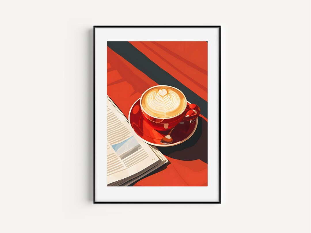 Coffee Cup Boho Wall Art, Coffee Poster , Boho Kitchen Decor, Coffee ...