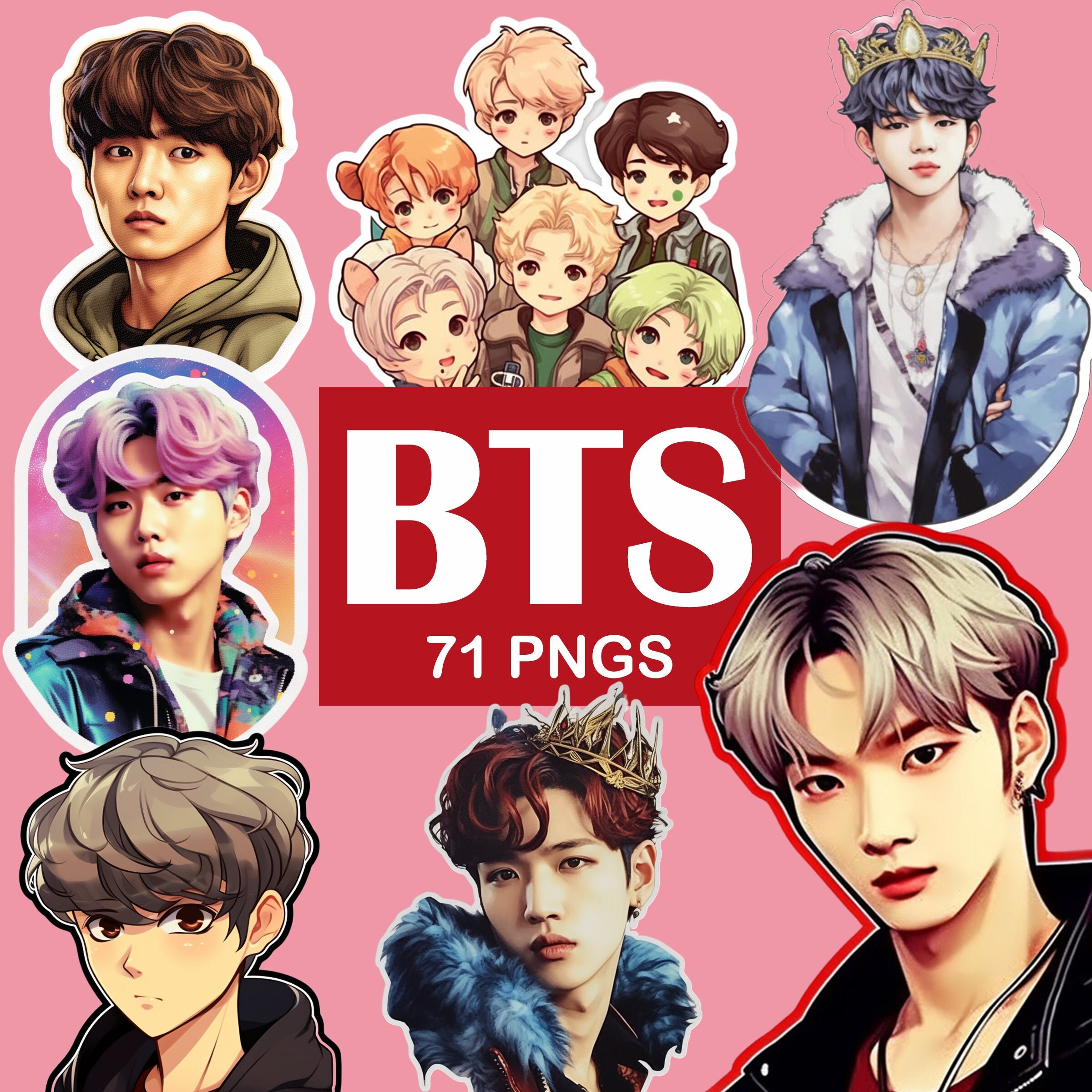 BTS Png Kpop Star Clipart Clean Cut Png File BTS Silhouette Png Digital ...