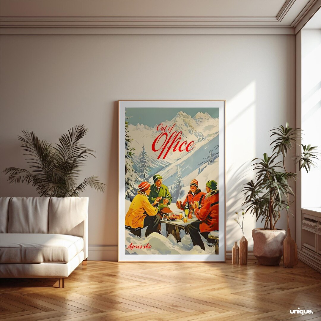 Vintage Poster, Out of Office Retro Apre Ski Vintage Cocktails Art ...