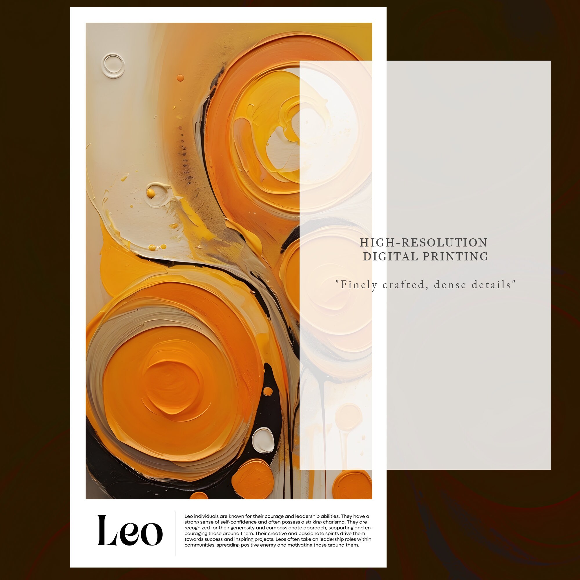 Printable Leo Zodiac Colors Wall Art, High Quality Oil Painting, Leo ...
