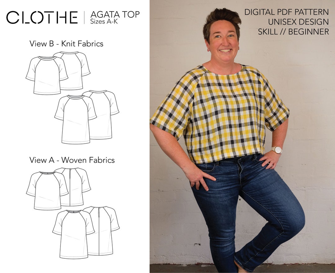 Simple Boxy Top Sewing Pattern - Layered PDF - 11 Sizes - Etsy