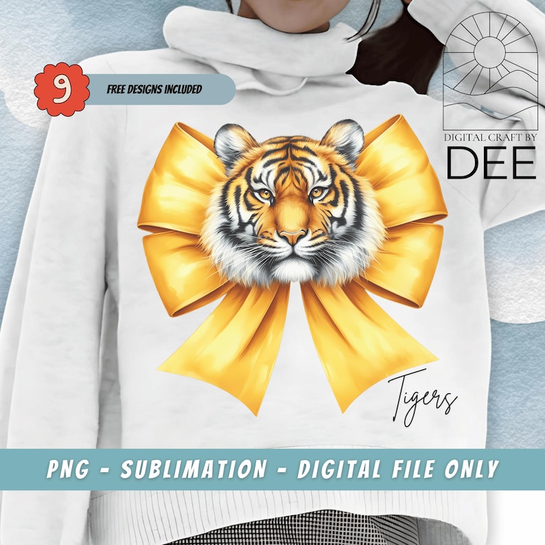 Tigers Mascot PNG, Tigers Spirit Wear, Tigers Spirit Shirt, Tigers Coquette Bow, Tigers Mascot ...