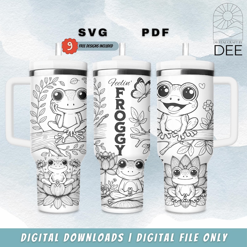 Tumbler Frogs Svg - Etsy
