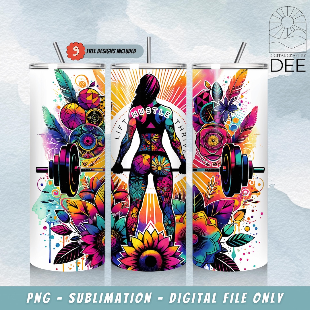Fitness 20 Oz Skinny Tumbler Sublimation Design Digital Download PNG ...