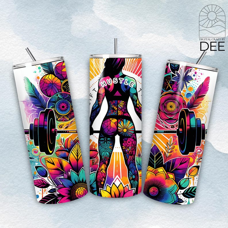 Fitness 20 Oz Skinny Tumbler Sublimation Design Digital Download PNG ...