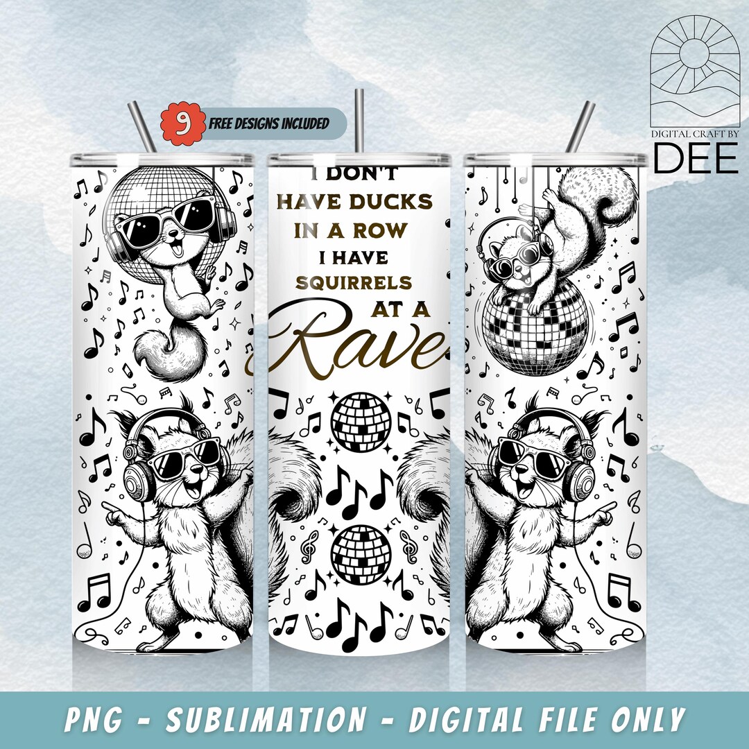 Sarcastic Squirrel 20 Oz Skinny Tumbler Sublimation Design Digital ...