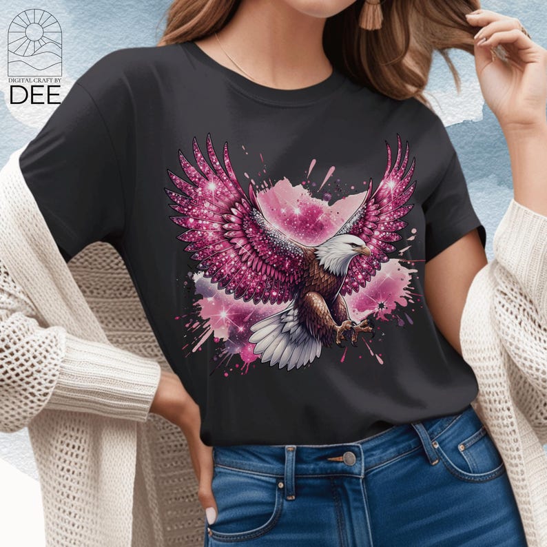 Pink Eagles PNG, Sublimation Design, Mascot Png, Pink Sequin Eagle Png ...