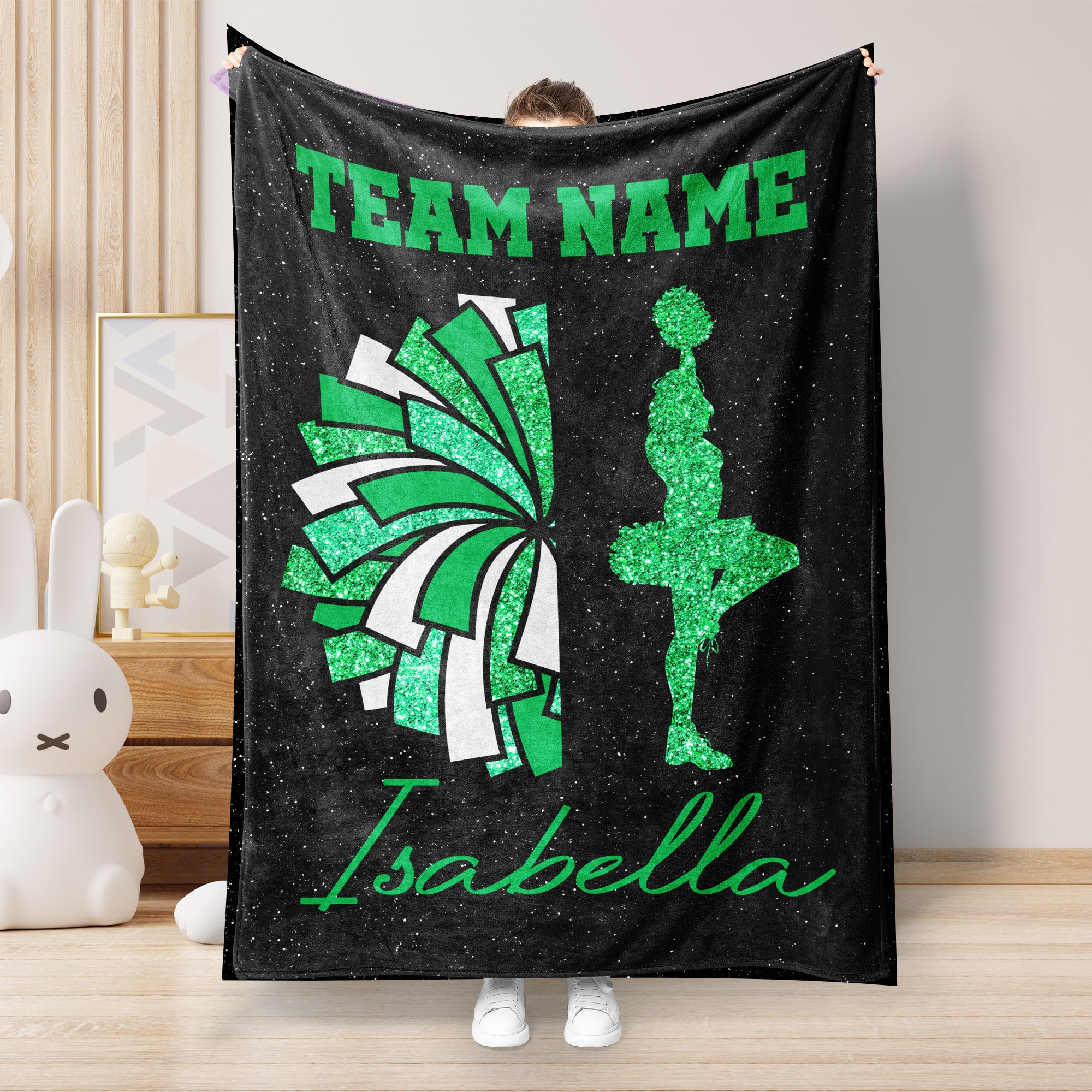 Personalized Cheer Team Blanket Custom Name & Colors Cozy Sherpa Fleece ...