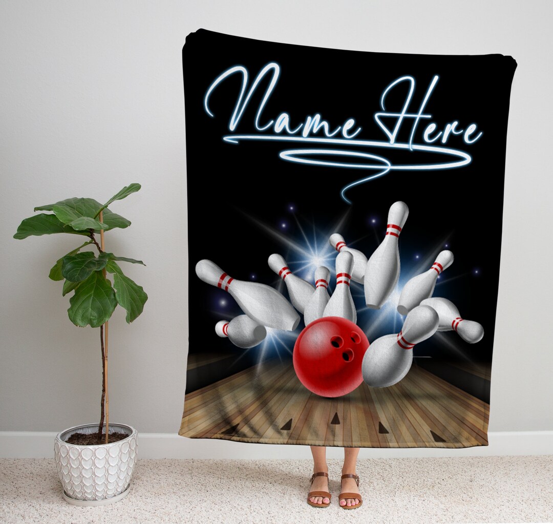 Personalized Bowling Blanket - Custom Name Bowler Gift - Bowling Pins ...