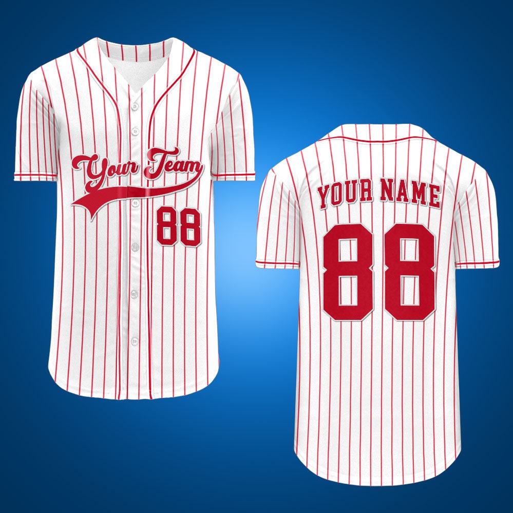 Personalized Name Team, Basic Baseball Jersey,custom Stripe Line Color ...