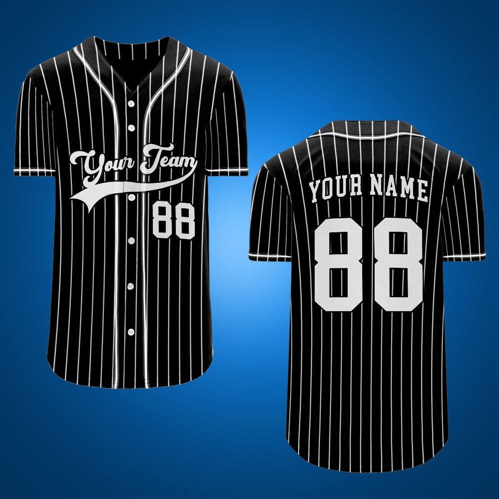 Personalized Name Team, Basic Baseball Jersey,custom Stripe Line Color ...