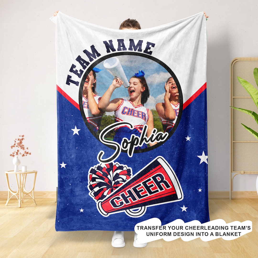 Personalized Cheerleading Blanket - Transfer Your Cheer Team Uniform ...